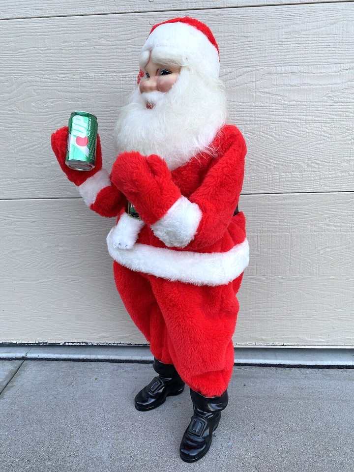Vintage Large 40" Harold Gale 7-Up Santa Claus Store Display Beautiful ...