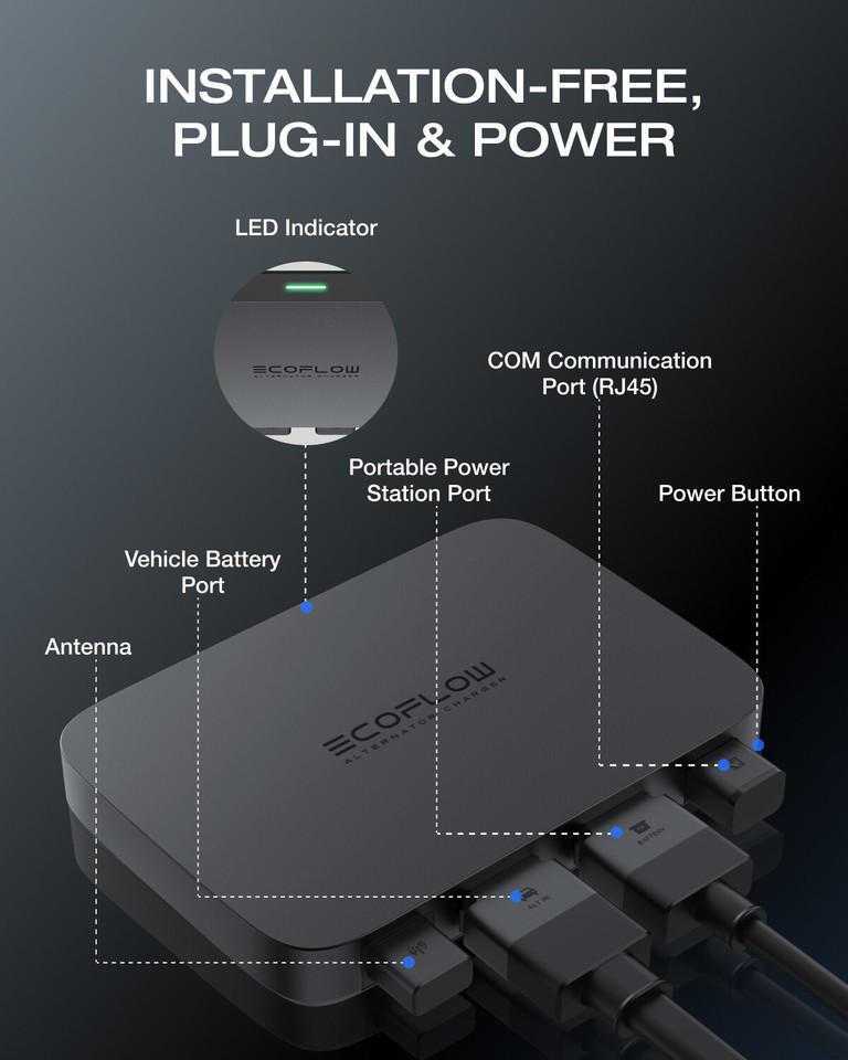 EcoFlow 800W Alternator Charger XT150 Port for DELTA 2 DELTA MAX Power ...