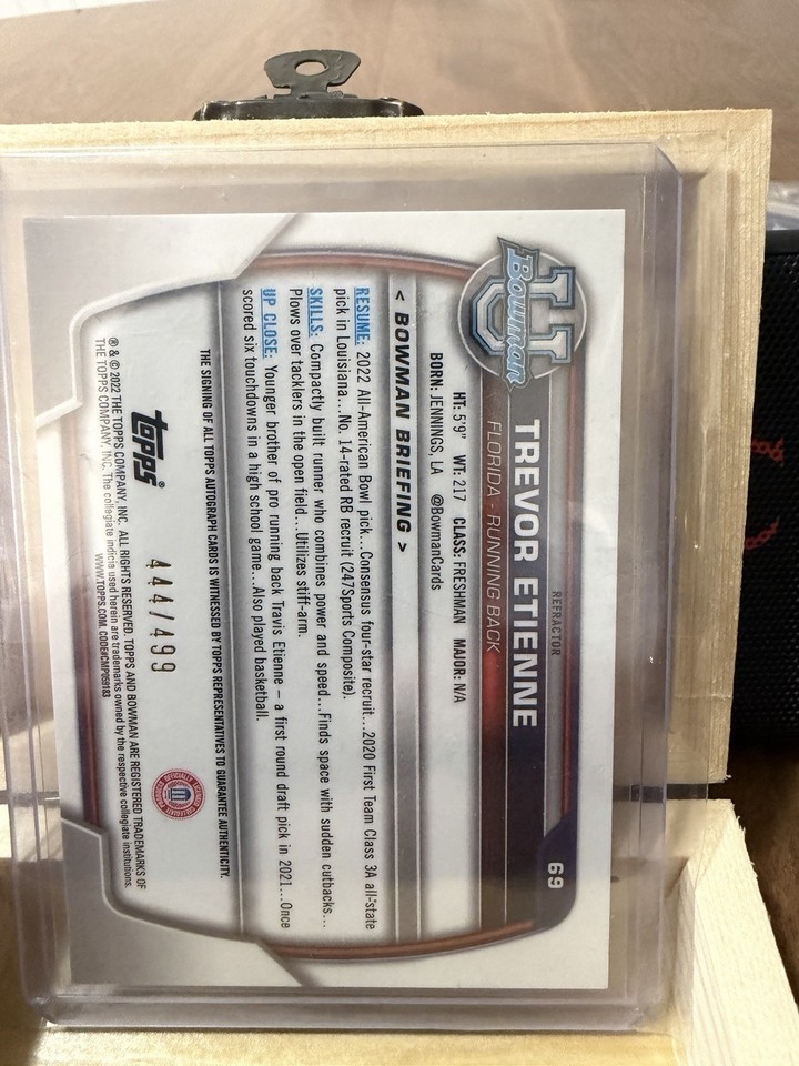 Topps Bowman Univ Chrome Trevor Etienne Auto Refractor Rookie #69 /499 ...