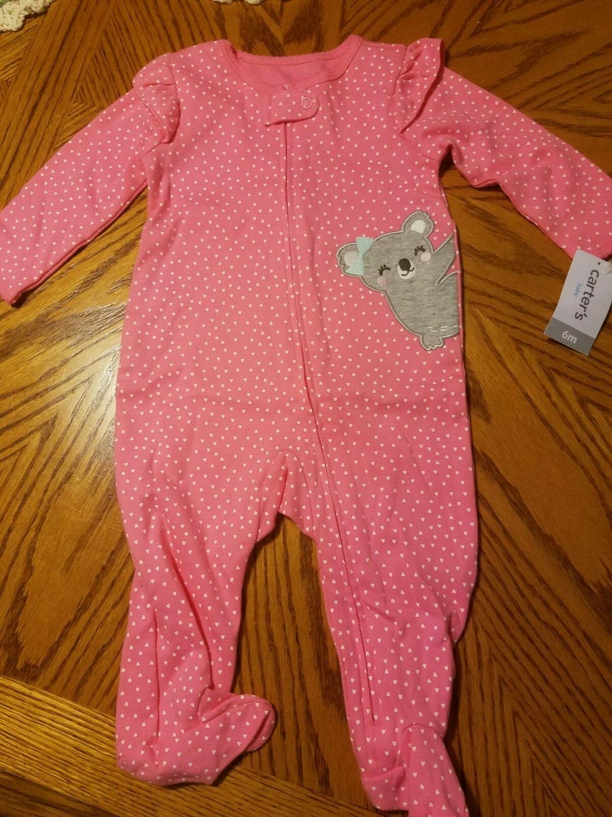 CARTER%27S+BABY+GIRL+KOALA+HEARTS+PAJAMA%27S+SLEEPER+SOFT+6+MONTH+CUTE ...