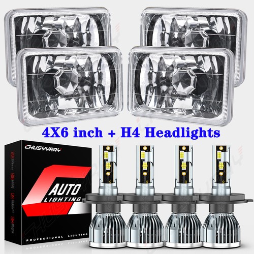 4pcs 4X6" inch LED Headlights Hi/Lo Beam Lamp For Chevy C10 K10 Blazer ...