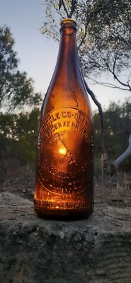 antique amber pickaxe longneck beer bottle | eBay Australia