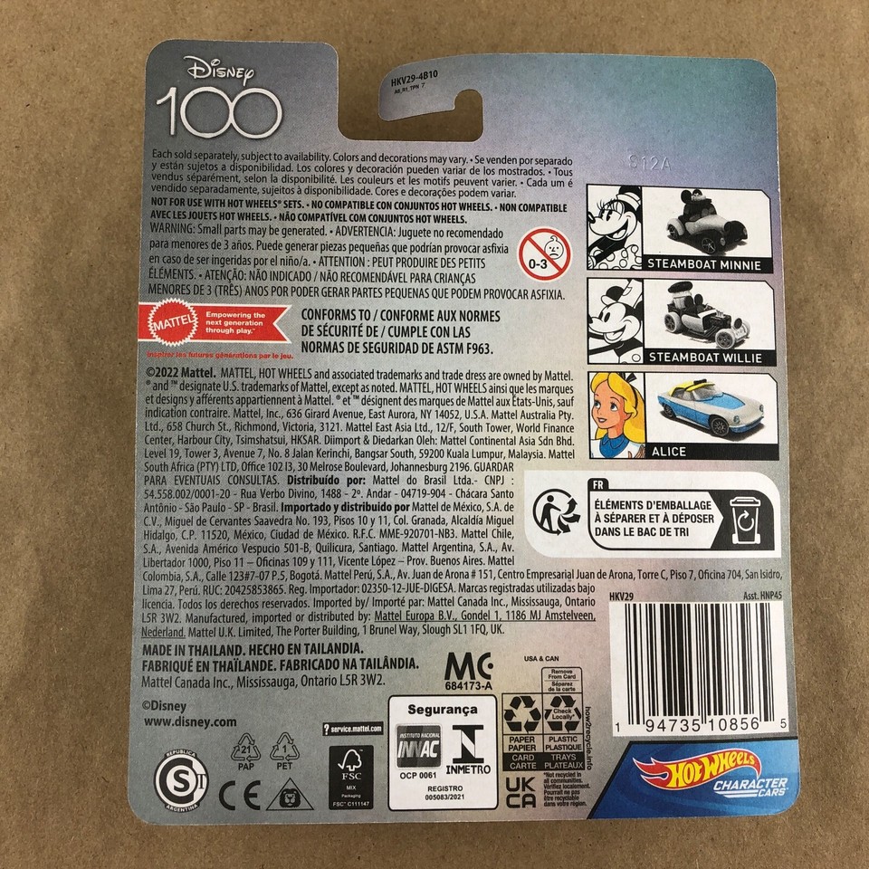 Hot Wheels Character Cars Disney 100 Alice In Wonderland Alice 1:64 ...