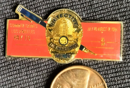 Los Angeles 1984 Olympics LAPD Forgery Division Detective Pin by HAL ...