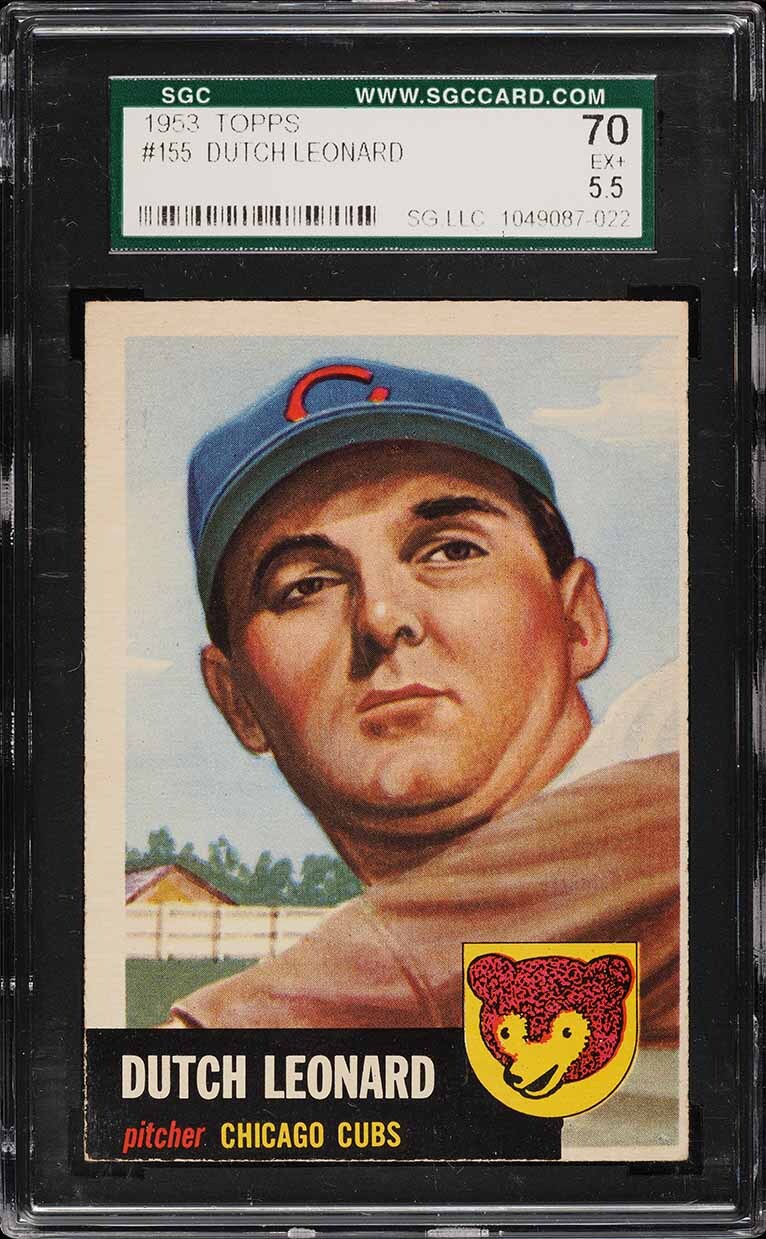 1953 Topps - Bio Information is Black #155 Dutch Leonard (RC) for sale ...