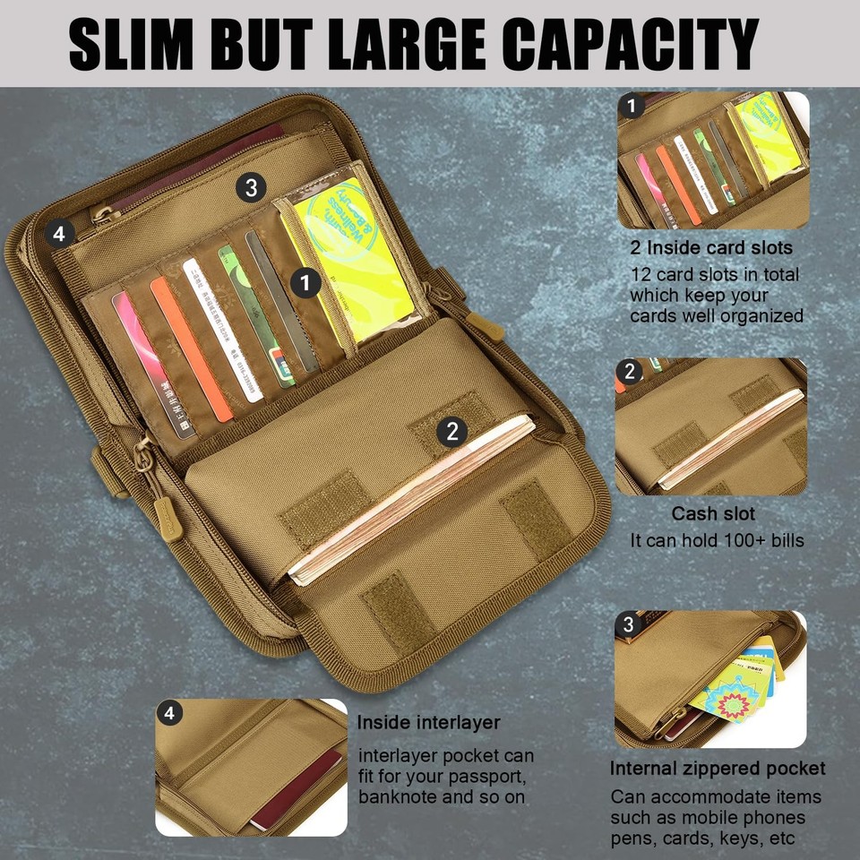 Tactical Wallet Men's ID Credit Cards Holder Military Organizer ...