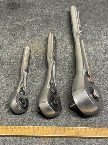 Vintage Craftsman 3 Pc Ratchet Set 1/4, 3/8 And 1/2” Dr Push Button ...