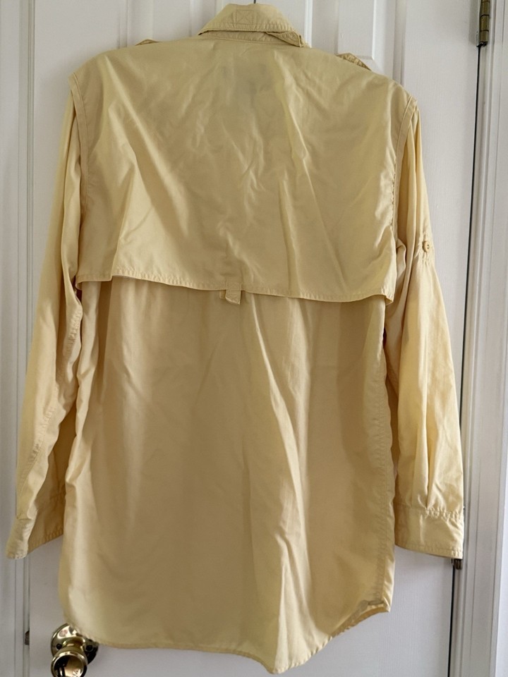 Cabelas Guidewear Yellow Shirt Vented Outdoors Fishing Hunting Hiking S ...