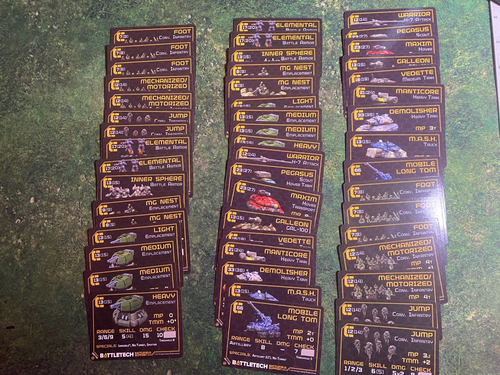 Battletech Mercenaries battlefield support asset cards | eBay