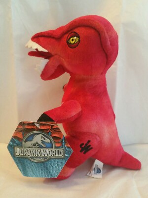Jurassic World Red Velociraptor Plush 8" Stuffed Animal Toy Dinosaur ...