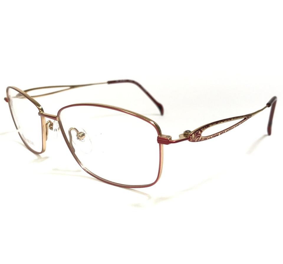 Stepper Eyeglasses Frames SI-50071 F023 Red Rose with Gold Square Wire ...
