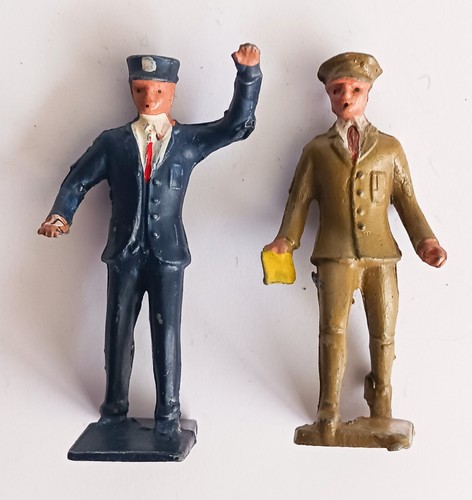 Lincoln Logs Lead Metal Railroad Train Figures Lot Of 2 Vintage USA ...