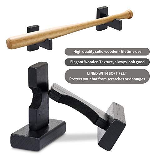 Baseball Bat Display Wall Mount Holder Horizontal Rack Brackets Hanger ...