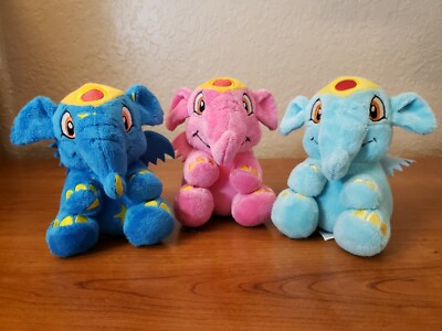 Neopets 2008 Elephante Trio - Blue, Starry and Pink Elephantes JAKKS ...