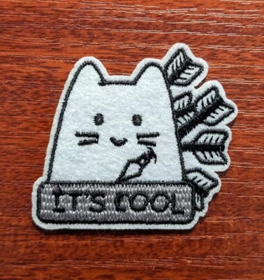 It's Cool Cat Patch Emo Punk Goth Animals Embroidered Iron On Patch 1 ...