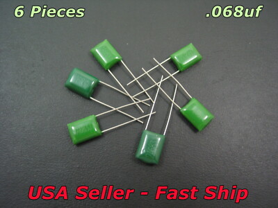 6 Pcs .068uf 100v Guitar Polyester Film Tone Capacitors 683 68nf 2A683J ...