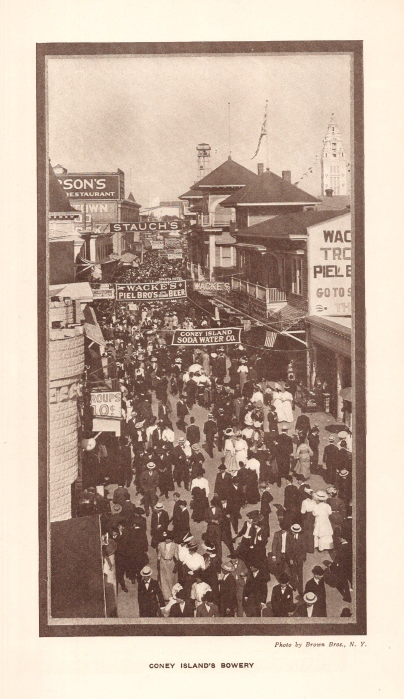 1908 Coney Island's Bowery Piel Bros Beer Sign McIntosh Burr Print | eBay