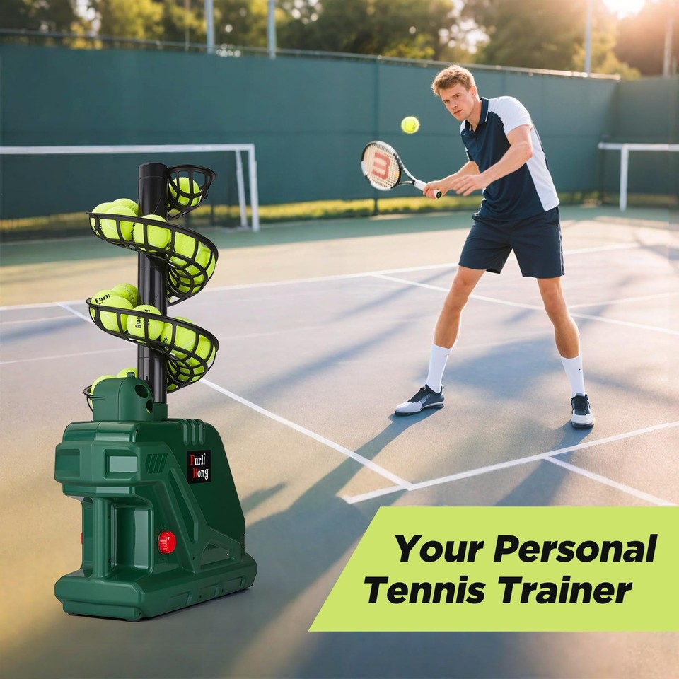 Furlihong 3819BH Portable Tennis Ball Machine – 5 Adjustable Angles 2 ...