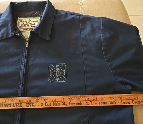 Jesse James WorkWear West Coast Choppers Navy Zip-Up Work Jacket XL Y2K Biker | eBay