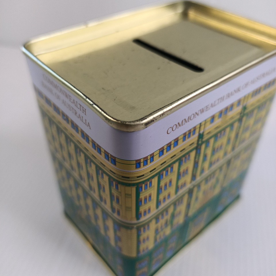 Vintage Commonwealth Bank Of Australia Tin Metal Money Box Piggy Bank ...