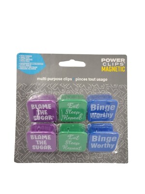 Power Clips Magnetic Multi-Purpose Clips, 6 Clips Pack, Food, Eat ...