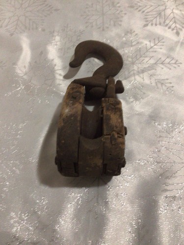 Vintage single Wheel Block And Tackle With Hook | eBay