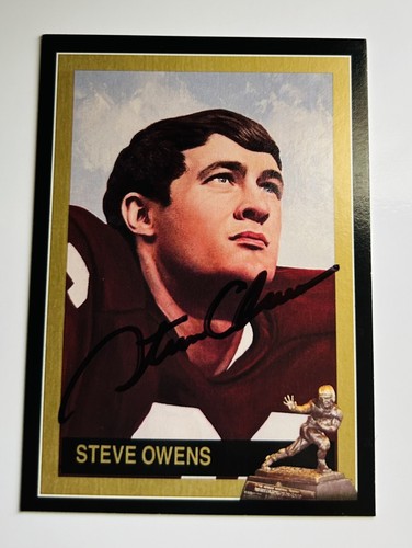Steve Owens Signed Autographed 1992 Heisman Collection card Oklahoma ...