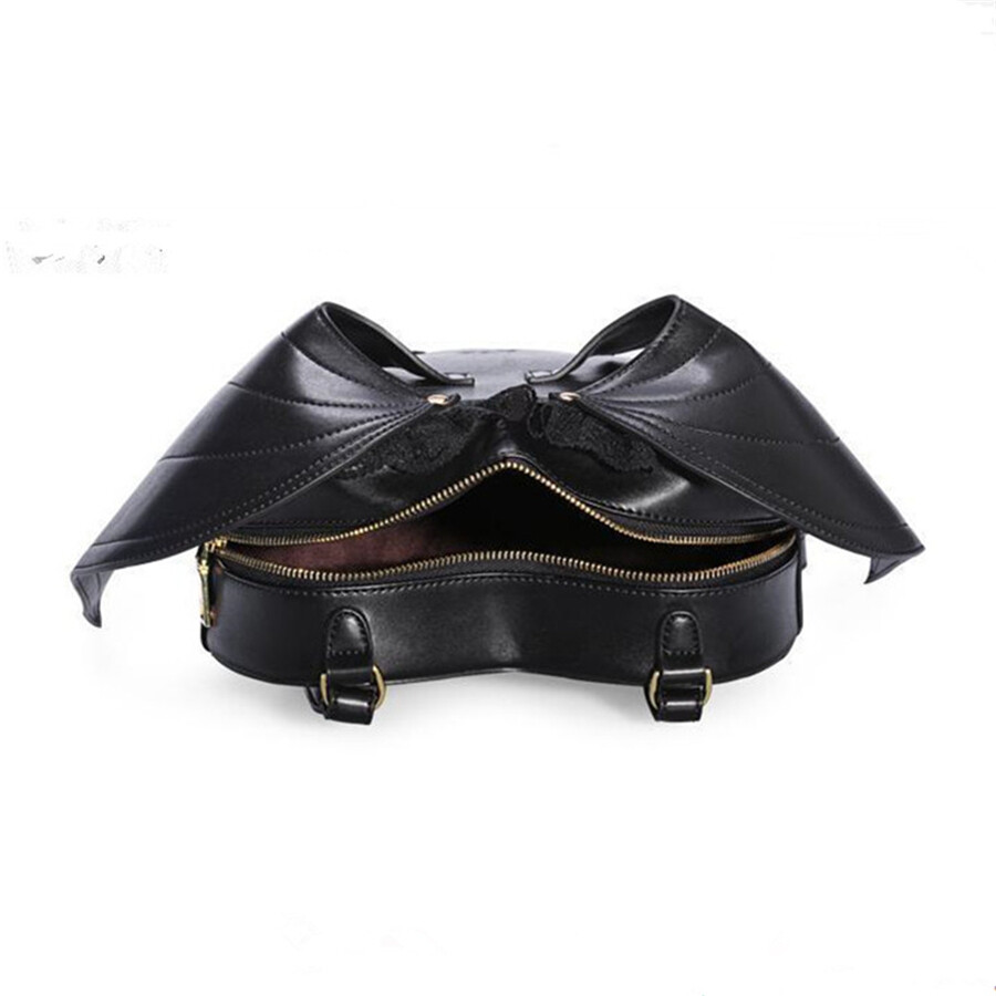 Women Backpack Black Stylish Bat Wing School Bag Angel Devil Lace Heart ...