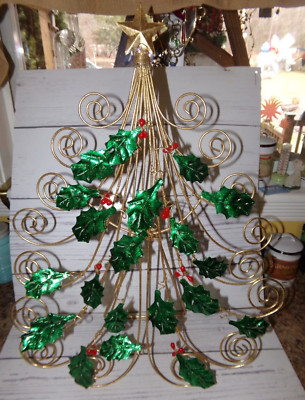 Vintage Large Christmas Tree Metal Wire Card Holder Display | eBay