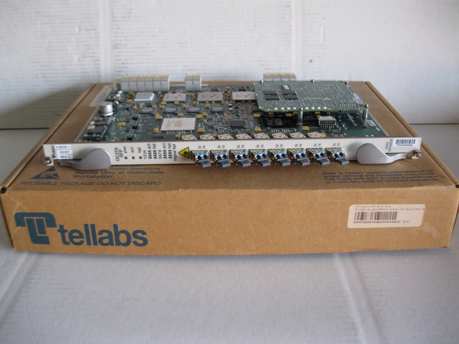 Tellabs 82.6400155T8-5 REV C OC3T8 SFP T6400 OC3 I/O Board IPUIAU6AAC ...