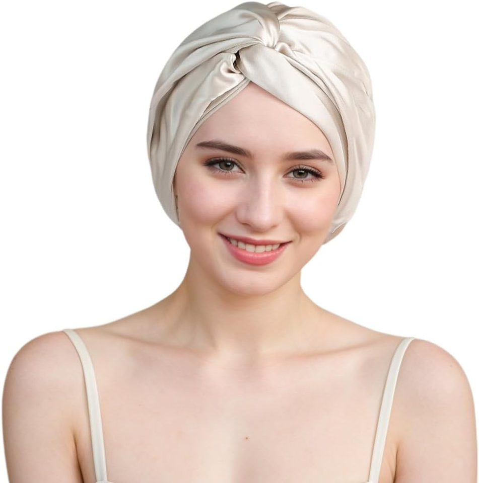 Silk Bonnet for Women Hair Care, Grade 6A Silk Sleeping Cap with ...