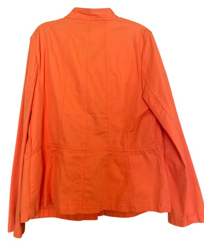 Talbots Orange Women's Cotton Button Front W Pockets Jacket | eBay