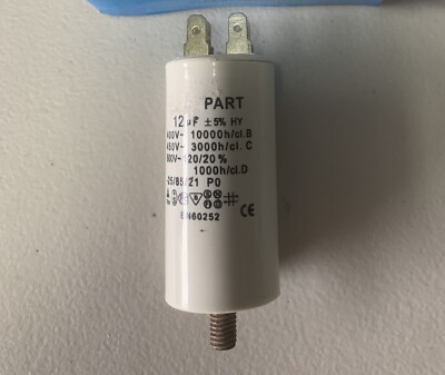 Capacitor Electric Motor 12uF UNIVERSAL RUN MOTOR CAP. 50/60HZ 450VAC ...
