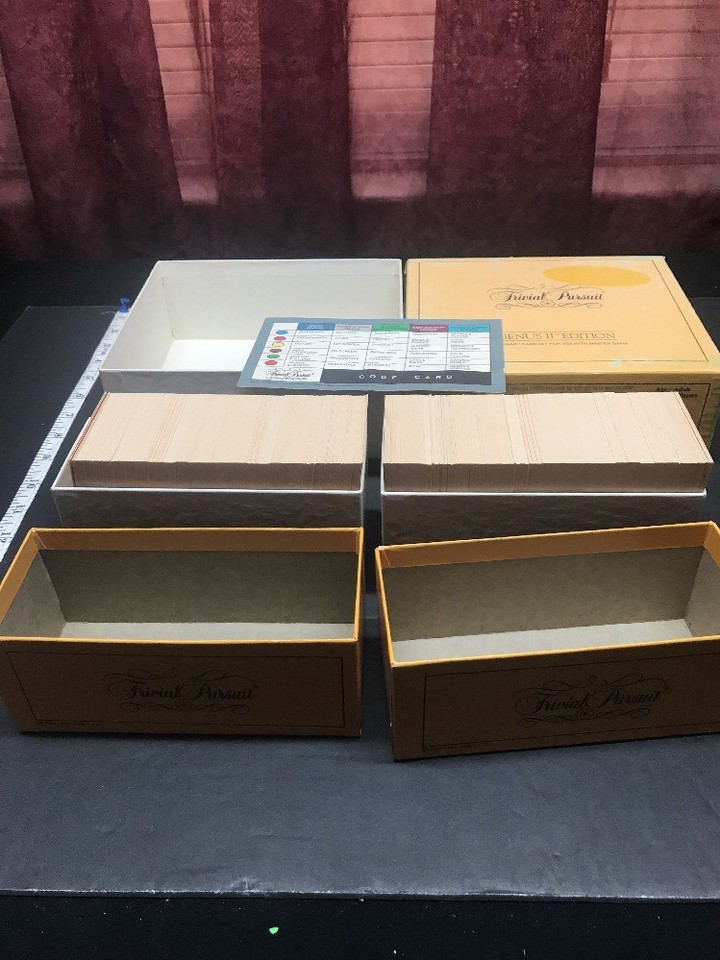 1984 Trivial Pursuit Genus II (2) Edition Trivia Subsidiary Cards ...