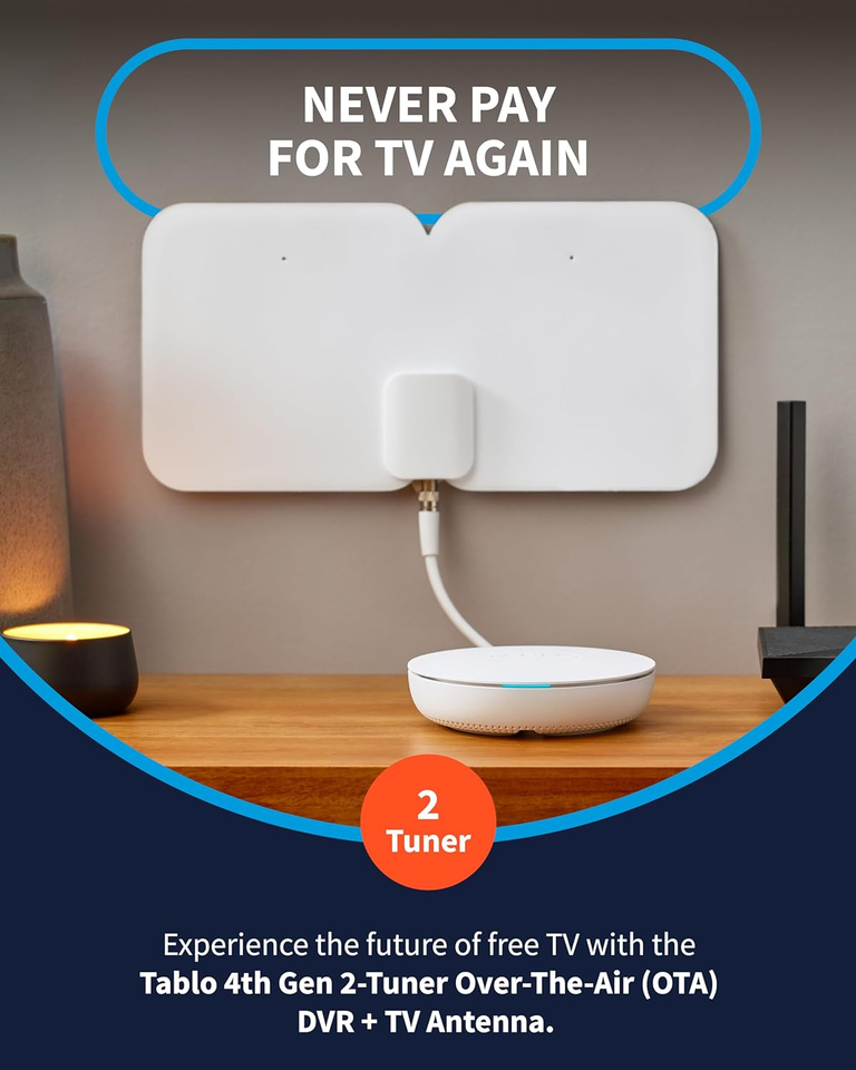 Tablo 4th Gen 2-Tuner OTA DVR + TV Antenna | Watch & 2-Tuner DVR ...