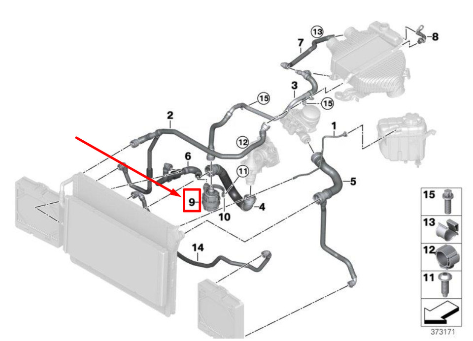 NEW BMW 3 F30, F80 AUXILIARY WATER PUMP 11518600442 8600442 ORIGINAL NO ...