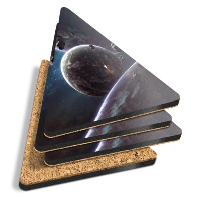 4x Triangle Coasters - Abstract Planets Deep Space Art #14114 | eBay UK