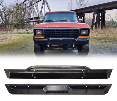 1978-1979 Ford Bronco Front and Rear Step Bumper Set RAW STEEL | eBay