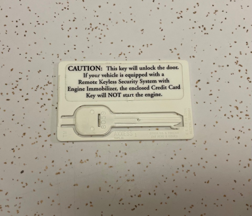 Early 2000s Toyota Plastic Wallet Key Card Blank 8059 Axxess | eBay