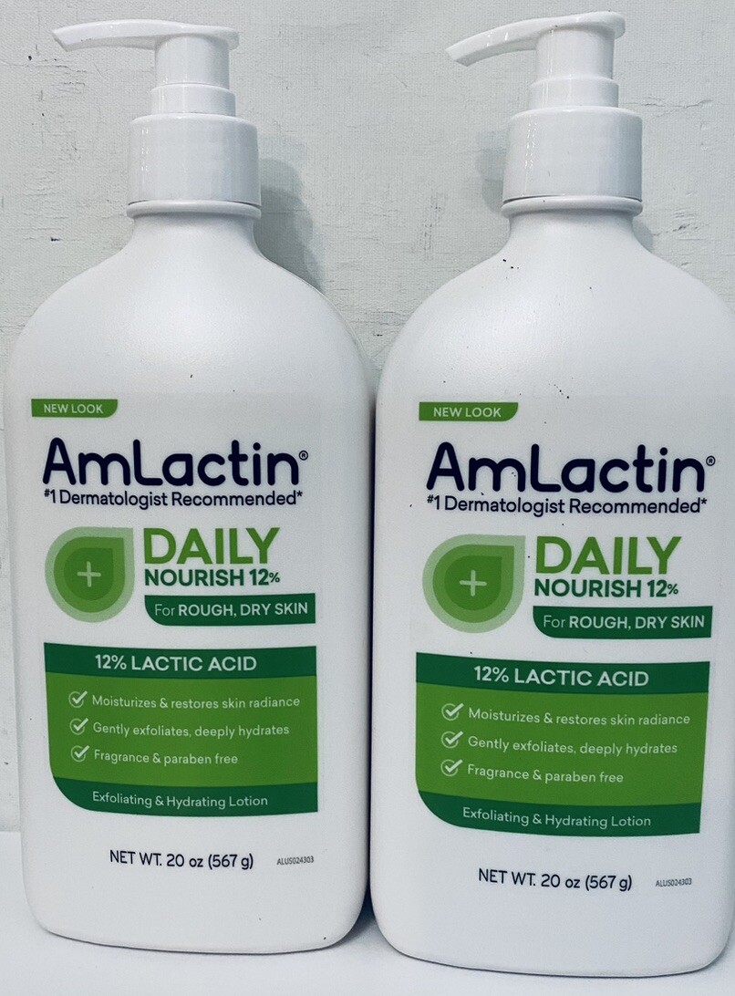 2 packs AmLactin Moisturizing Body Lotion 12% Lactic Acid, 20 Oz /pack ...