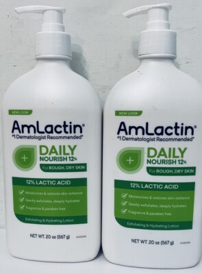 2 packs AmLactin Moisturizing Body Lotion 12% Lactic Acid, 20 Oz /pack ...