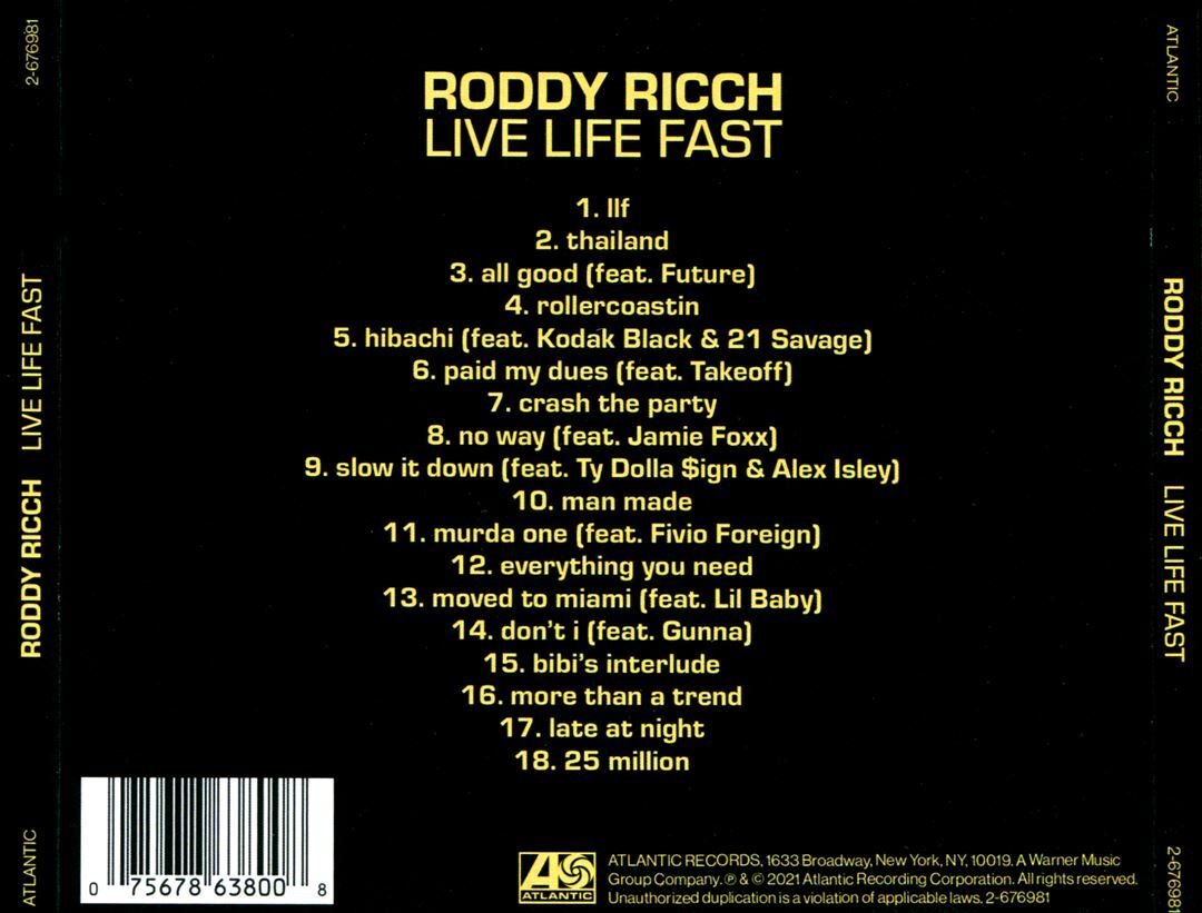 LIVE LIFE FAST * NEW CD 75678638008| eBay