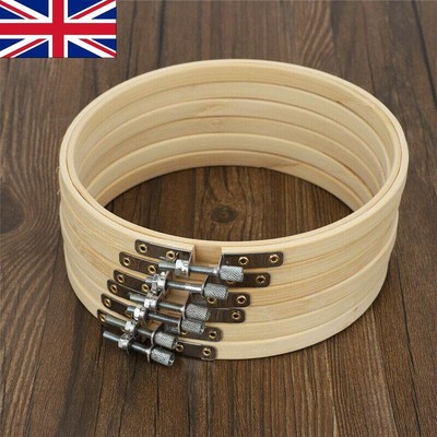 1/6/12pcs 6 Inch Wooden Embroidery Hoops Bamboo Circle Cross Stitch ...