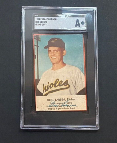 1954 Esskay Hot Dogs Don Larsen Baltimore Orioles SGC Authentic | eBay