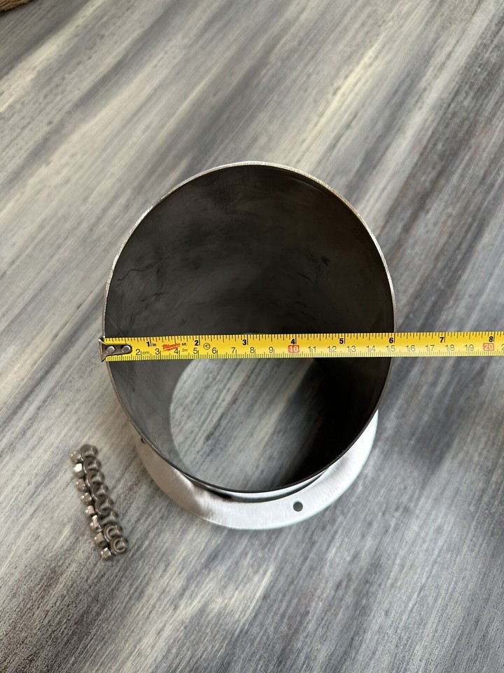 Universal Diesel Hood Stack Ring And Tip. Polished 6” Miter Cut With ...