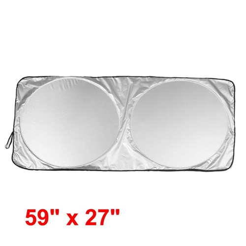 Car Front Rear Windshield Sunshade Collapsible Shield 59" x 27 ...
