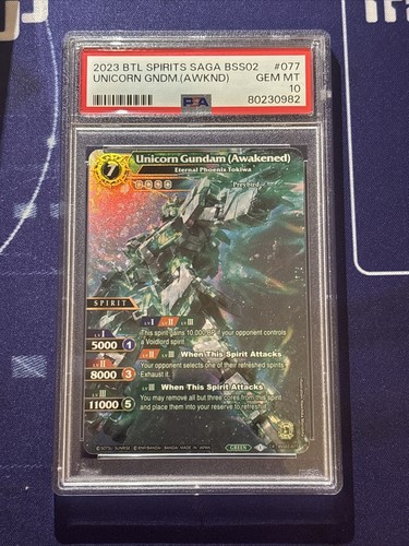 PSA 10 Unicorn Gundam (Awakened) - BSS02-077 CR Battle Spirits Saga TCG ...
