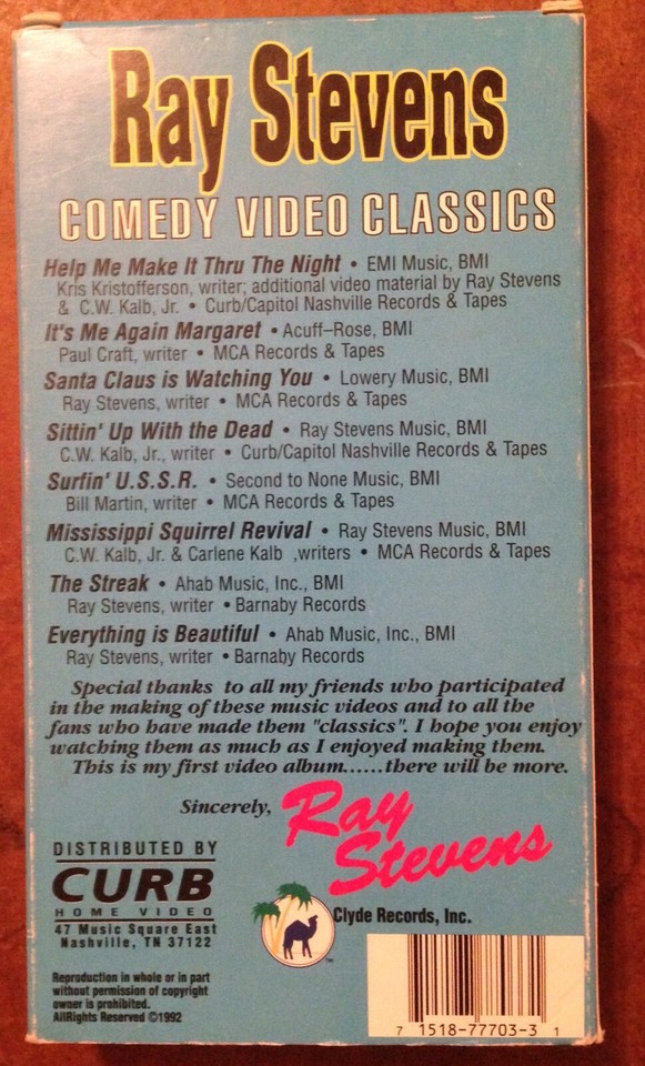 Comedy Video Classics by Ray Stevens (VHS, Apr-1993, Curb) | eBay