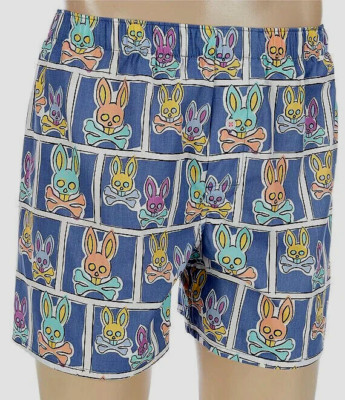 New Psycho Bunny Men's 100% Cotton Woven Boxers Shorts Bunny Allover ...