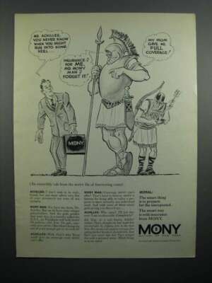 1970 MONY Insurance Ad - You Never Know When | eBay